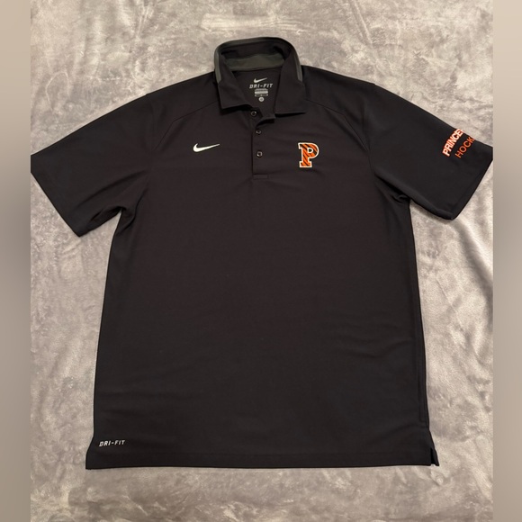 Nike | Shirts | Nike Drifit Princeton Hockey Polo Shirt Black Mens M ...